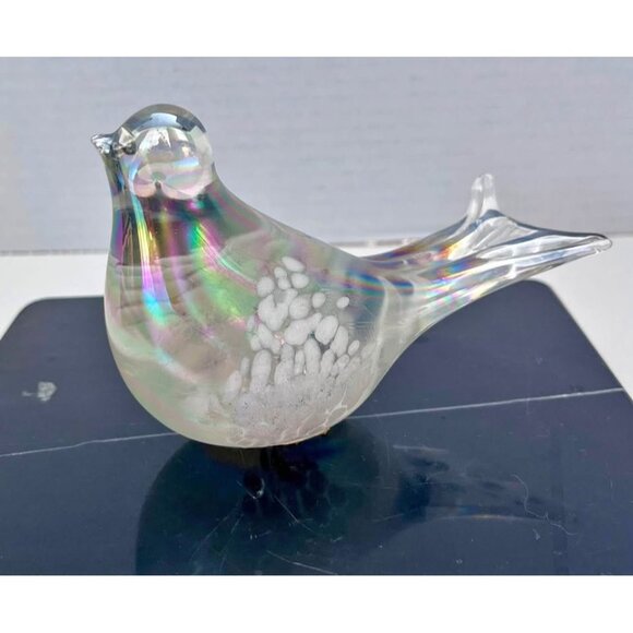 Accents | Vintage Balos Iridescent Art Glass Dove Bird Figurine ...